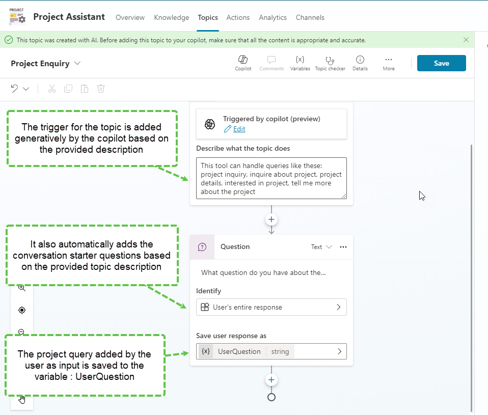 Building a Project Assistant Copilot using Generative AI & SharePoint as Knowledge Source