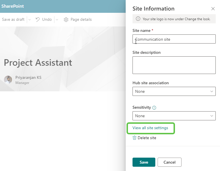 Building a Project Assistant Copilot using Generative AI & SharePoint as Knowledge Source