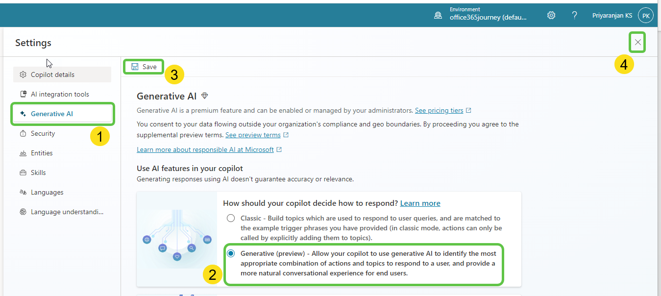 Building a Project Assistant Copilot using Generative AI & SharePoint as Knowledge Source