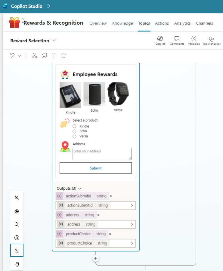 Enhancing User Experience with Adaptive Cards in a Rewards & Recognition Copilot