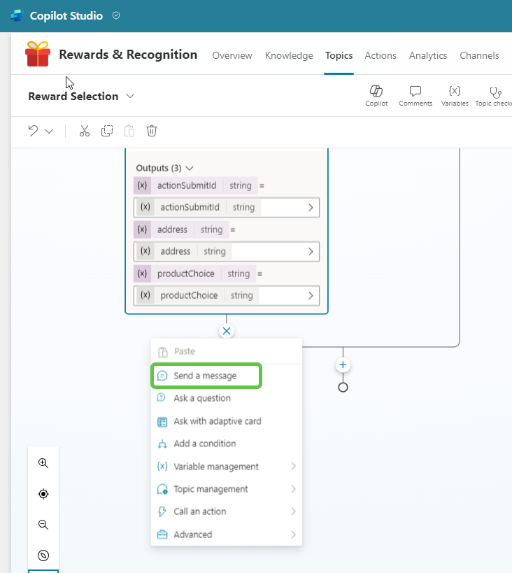 Enhancing User Experience with Adaptive Cards in a Rewards & Recognition Copilot