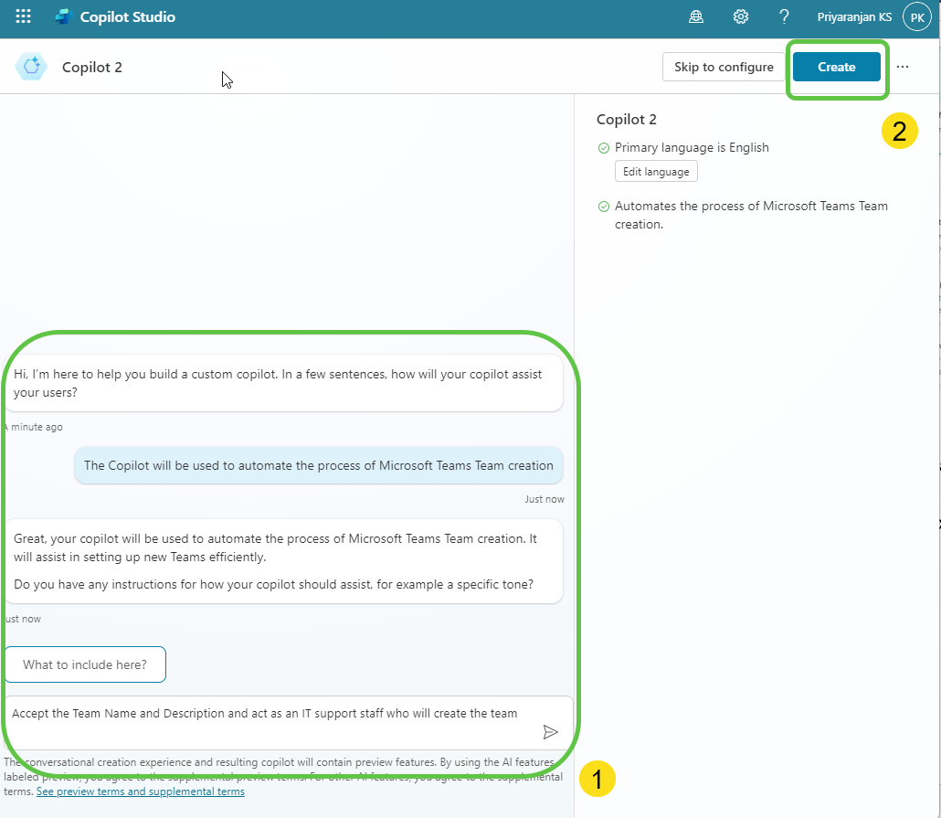 Automating Team Creation in Microsoft Teams using Copilot, Power Automate, and Microsoft Graph