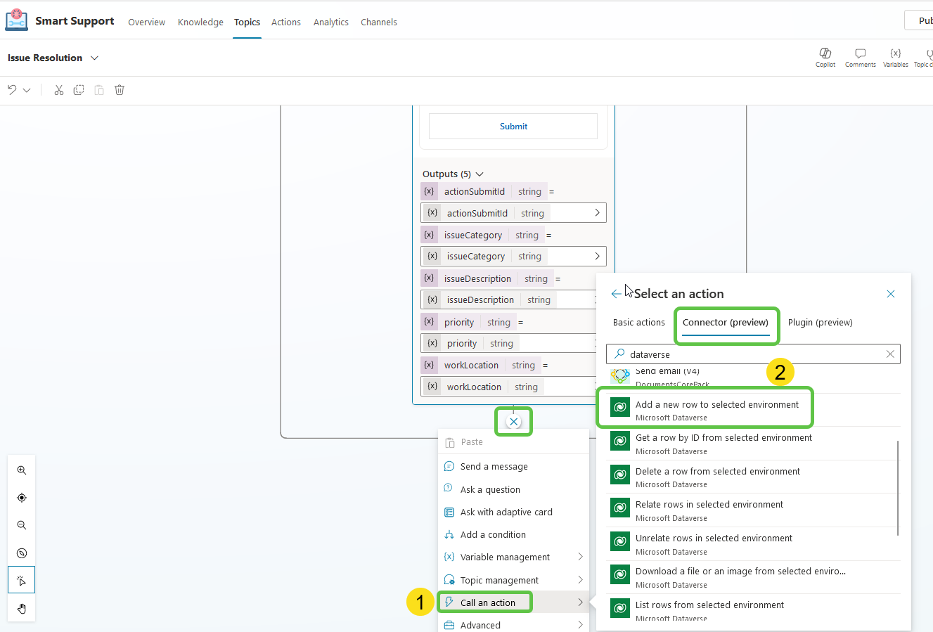 Generative AI powered Issue Resolution Copilot leveraging SharePoint and Dataverse