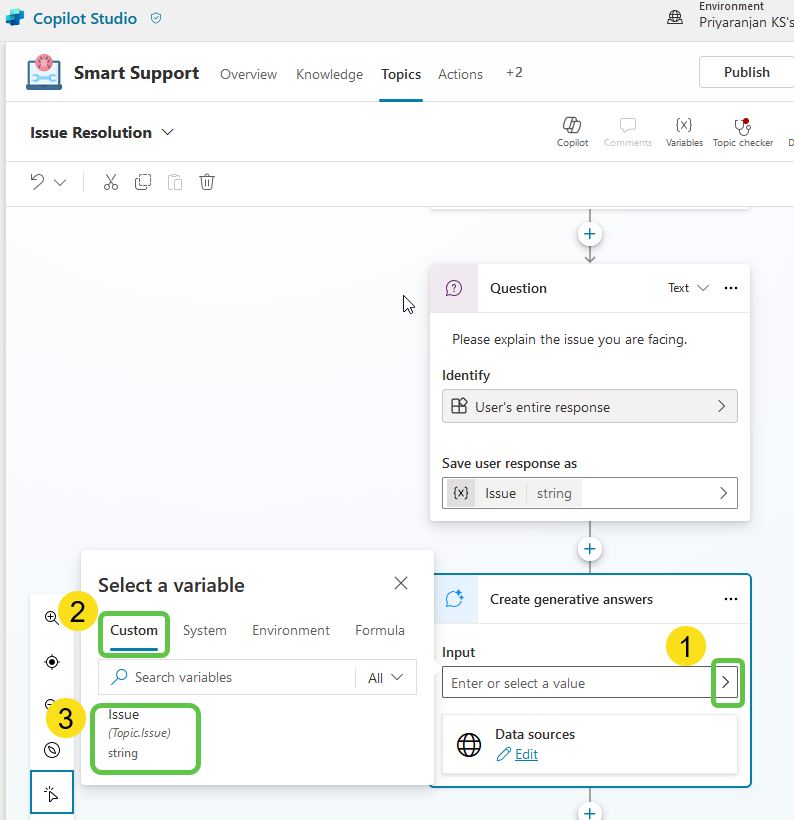 Generative AI powered Issue Resolution Copilot leveraging SharePoint and Dataverse