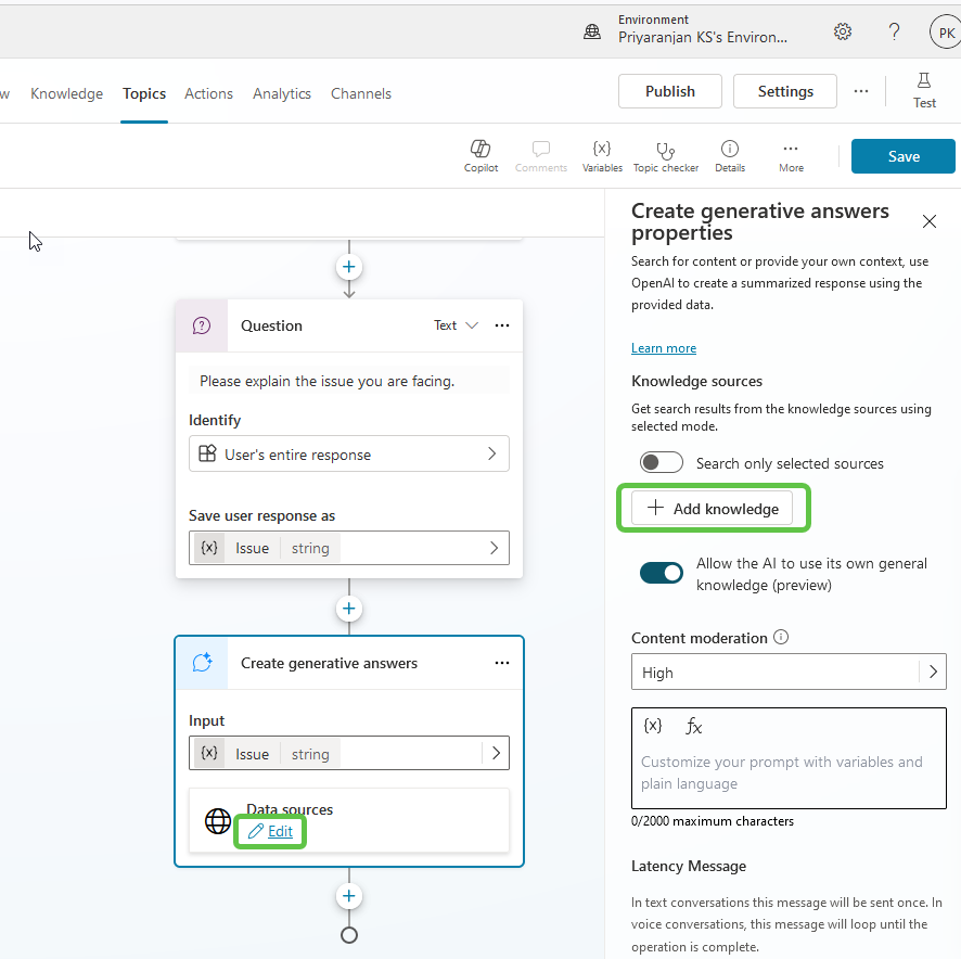 Generative AI powered Issue Resolution Copilot leveraging SharePoint and Dataverse