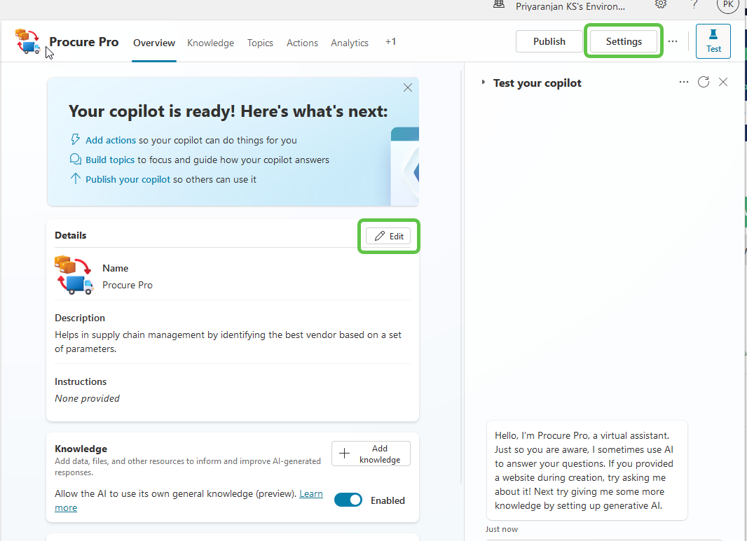 Creating a Smart Supply Chain Vendor Selection Copilot with AI Prompt Actions