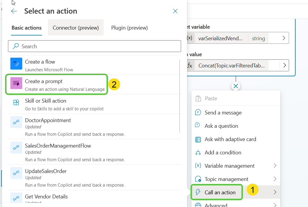 Creating a Smart Supply Chain Vendor Selection Copilot with AI Prompt Actions