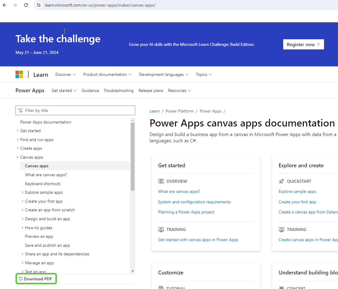 Power Apps FAQ Copilot built using Azure AI Search and Azure Open AI