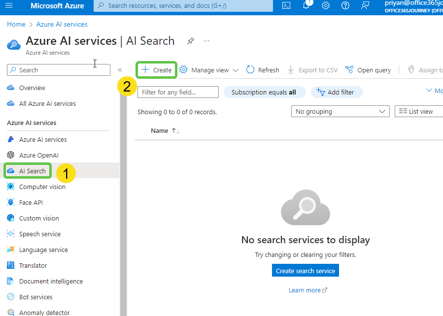 Power Apps FAQ Copilot built using Azure AI Search and Azure Open AI