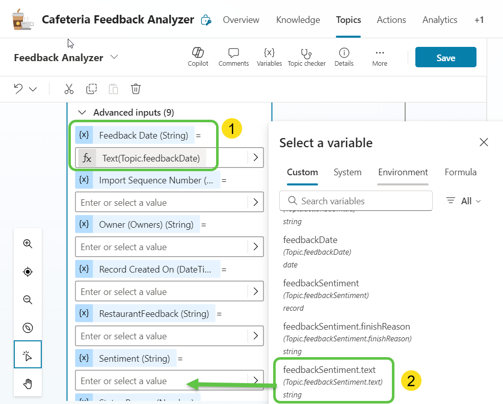 Cafeteria Feedback Copilot that uses AI Prompt Action for Sentiment ...