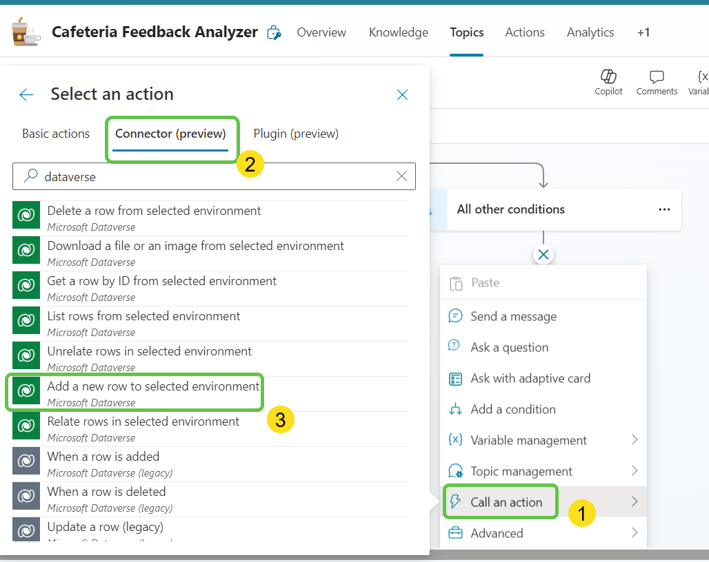 Cafeteria Feedback Copilot that uses AI Prompt Action for Sentiment ...