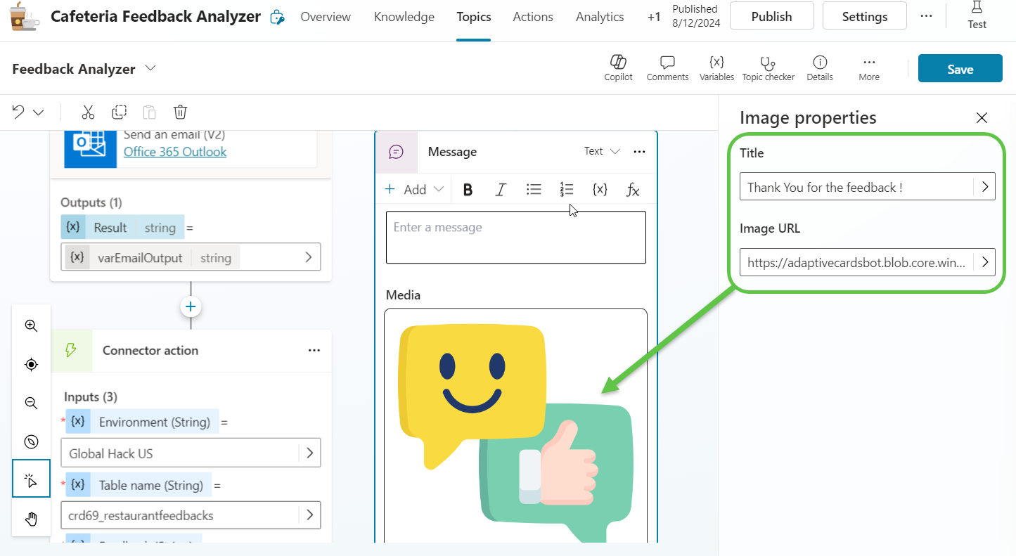 Cafeteria Feedback Copilot that uses AI Prompt Action for Sentiment ...