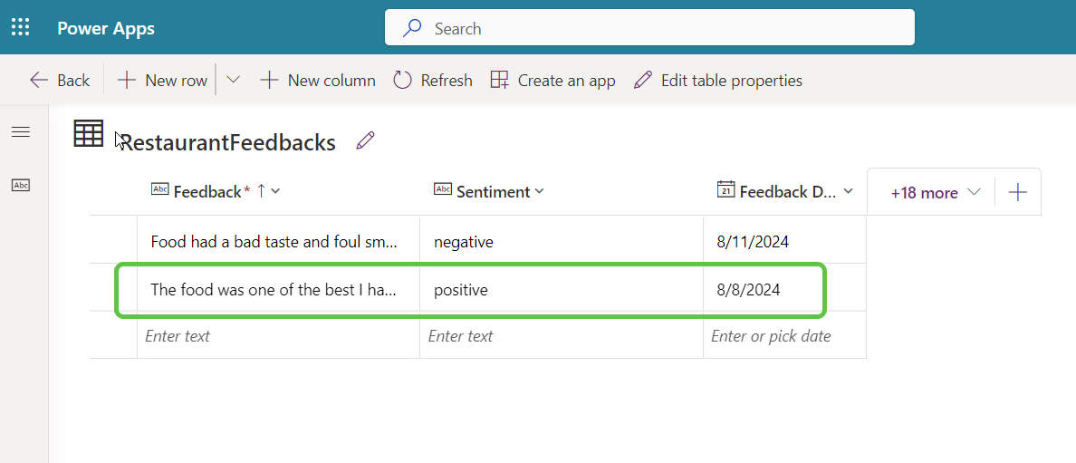 Cafeteria Feedback Copilot that uses AI Prompt Action for Sentiment ...