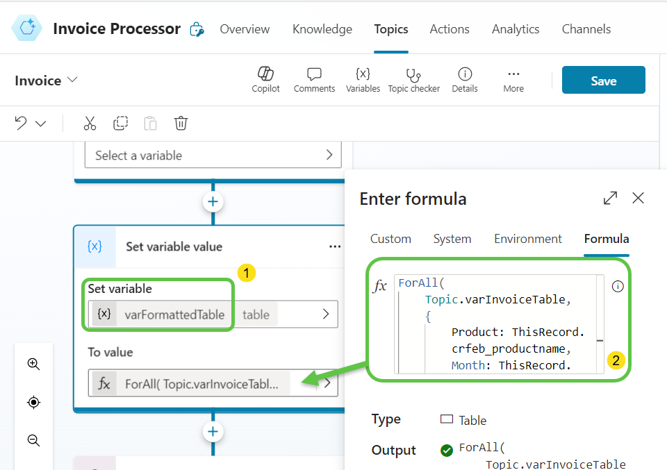 Smart Invoice Anomaly Detection using AI prompt Action and Dataverse data