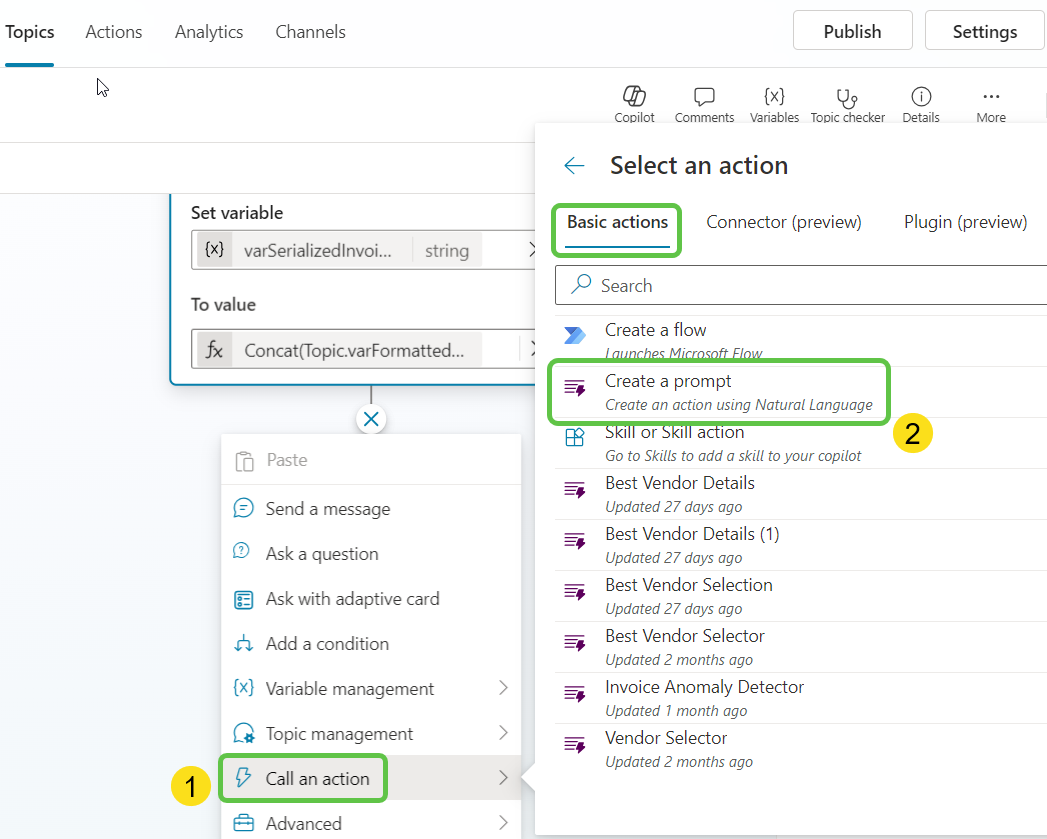 Smart Invoice Anomaly Detection using AI prompt Action and Dataverse data