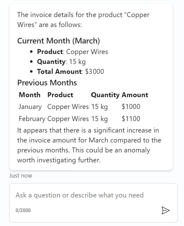 Smart Invoice Anomaly Detection using AI prompt Action and Dataverse data